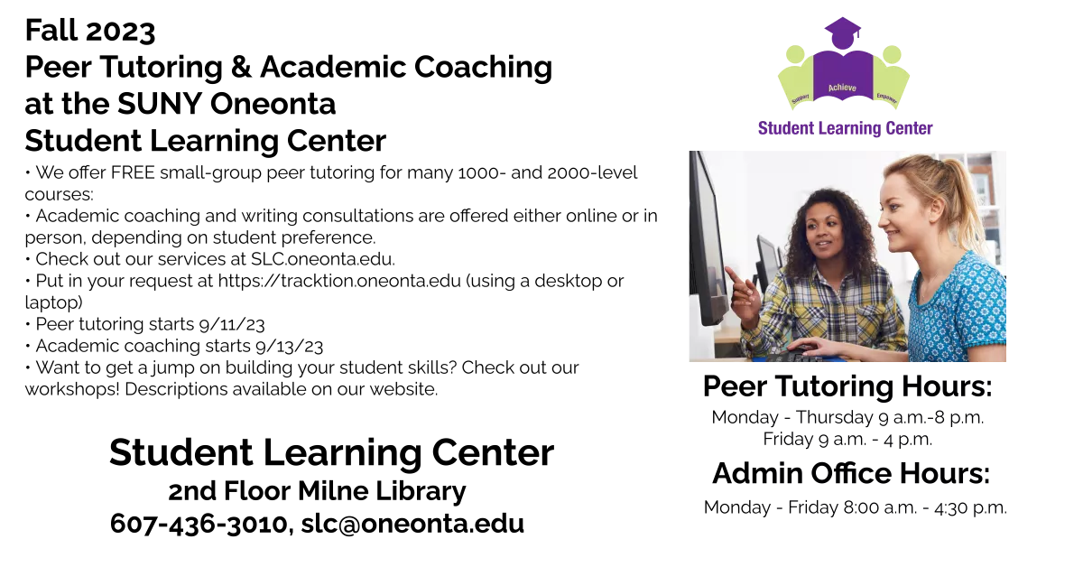 The Student Learning Center | SUNY Oneonta