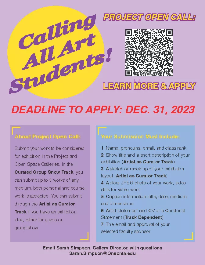 Project Open Call | Art Galleries | SUNY Oneonta